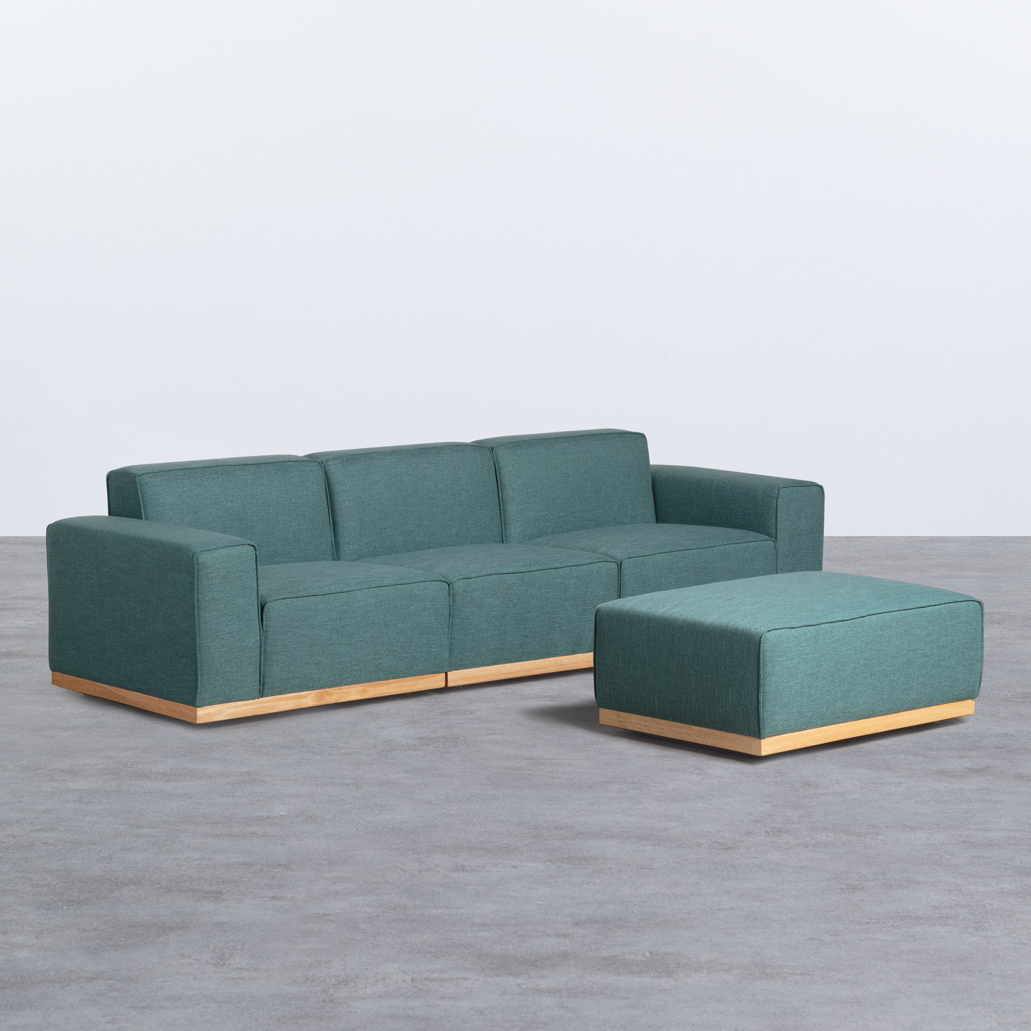 Divano 4 posti e Puff in tela Jhunkel - themasie.com